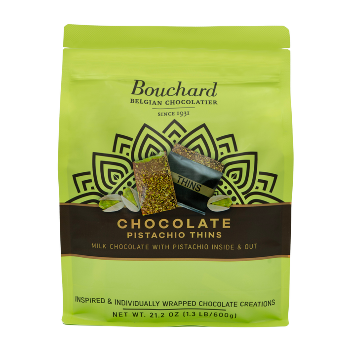 Milk Chocolate Pistachio Thins - 21.2 OZ (1.3 LB/600g) – Bouchard Chocolate